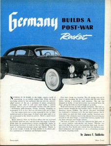 The Celebration of Spohn: Germany Builds a Post-War Rocket (Motor Trend ...