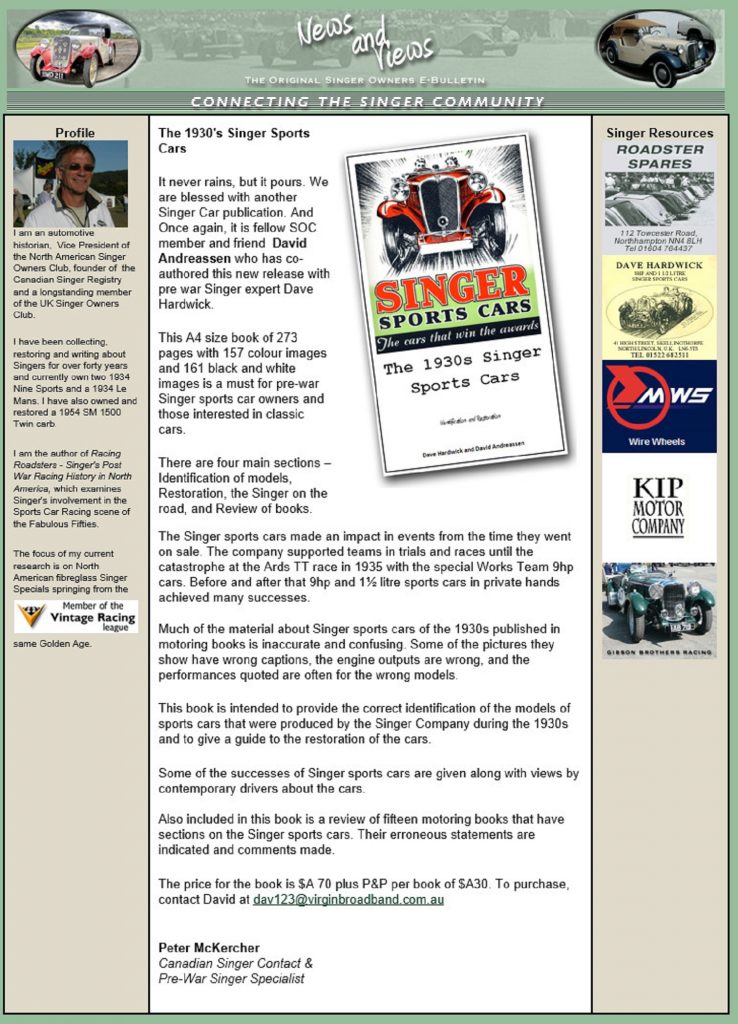 2013, May 26 – The 1930s Singer Sports Cars | Undiscovered Classics