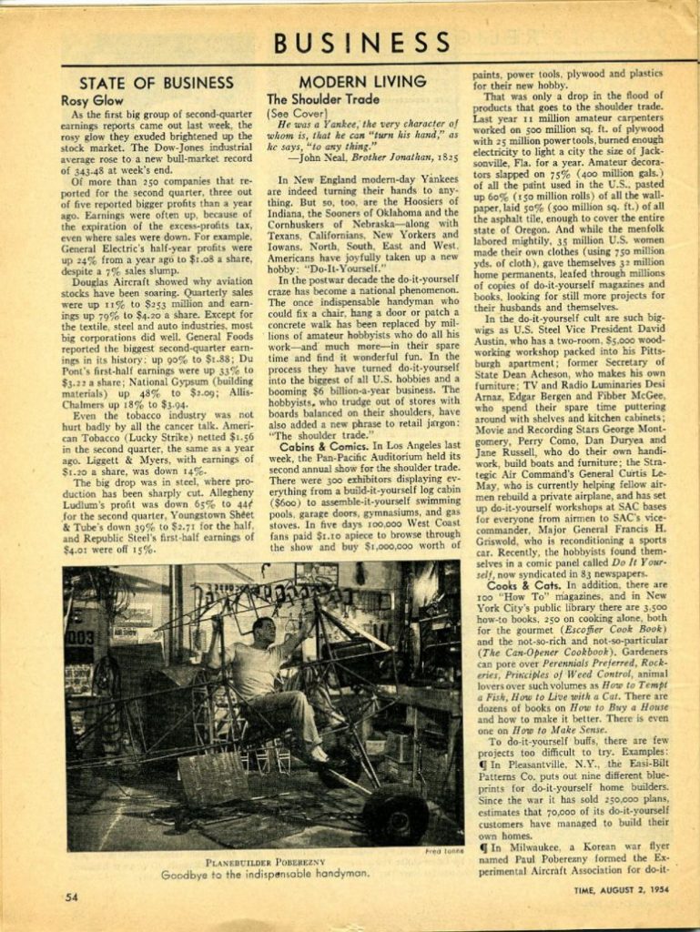 1954, Aug-Time Magazine — Do It Yourself | Undiscovered Classics